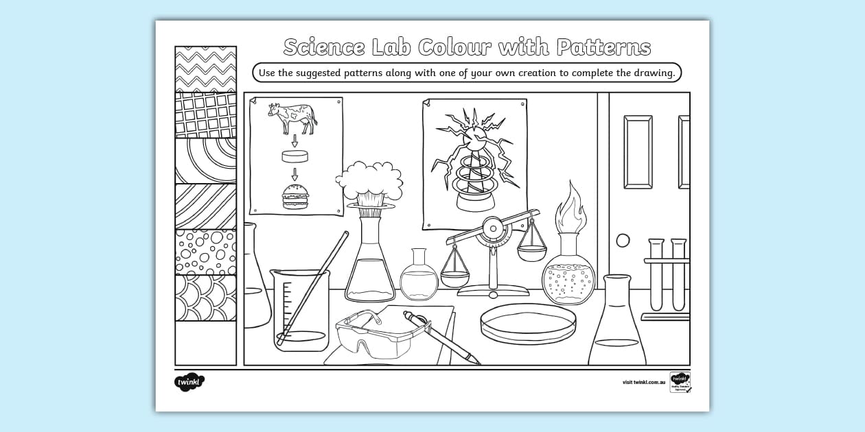 Science Lab Colour with Patterns Activity (Teacher-Made)