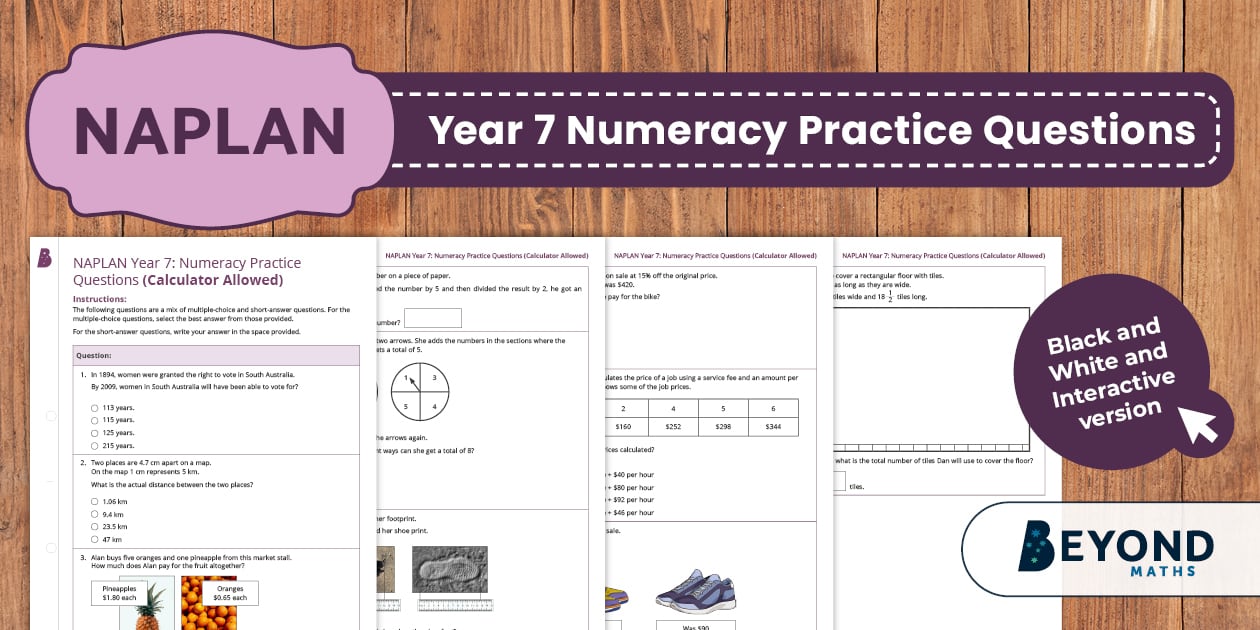 NAPLAN Year 7 Maths Practice Questions