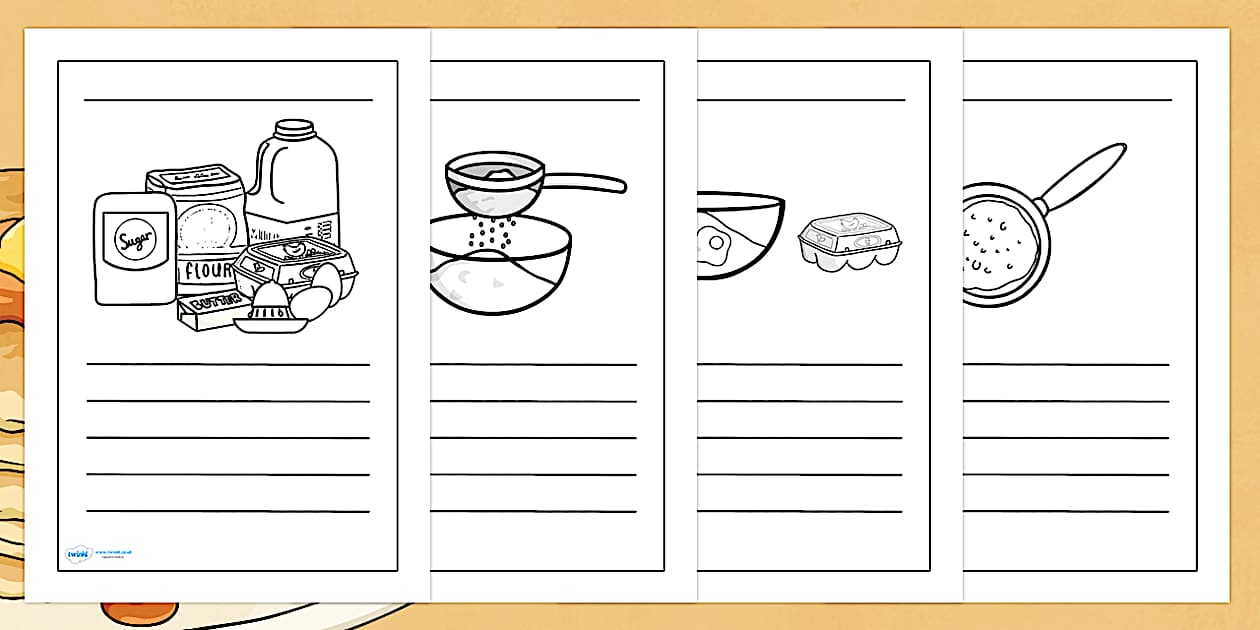 Pancake Recipe Writing Frames (teacher made) - Twinkl