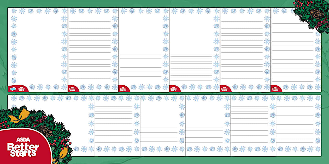 FREE! - ASDA Better Starts: Christmas Writing Snowflake Borders
