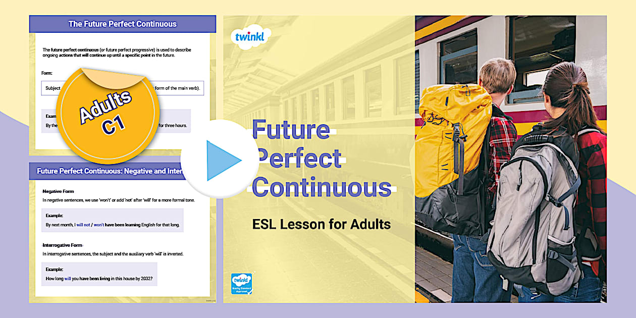 ESL Future Perfect Continuous PowerPoint [Adults, C1]