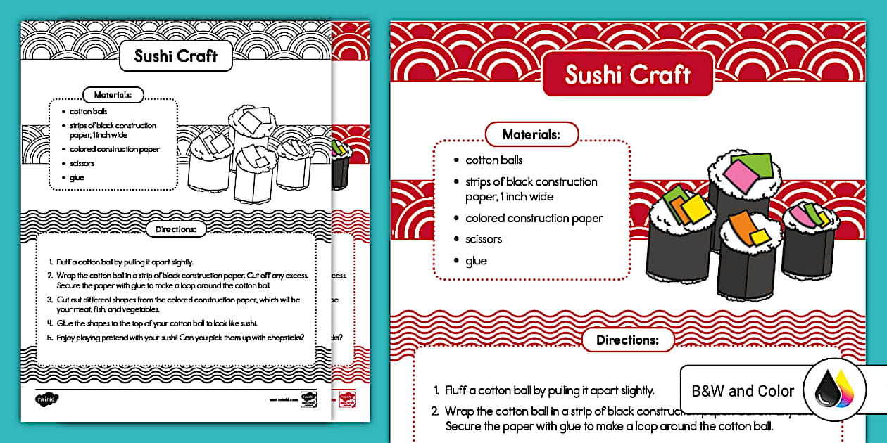 Sushi Craft (teacher made) - Twinkl