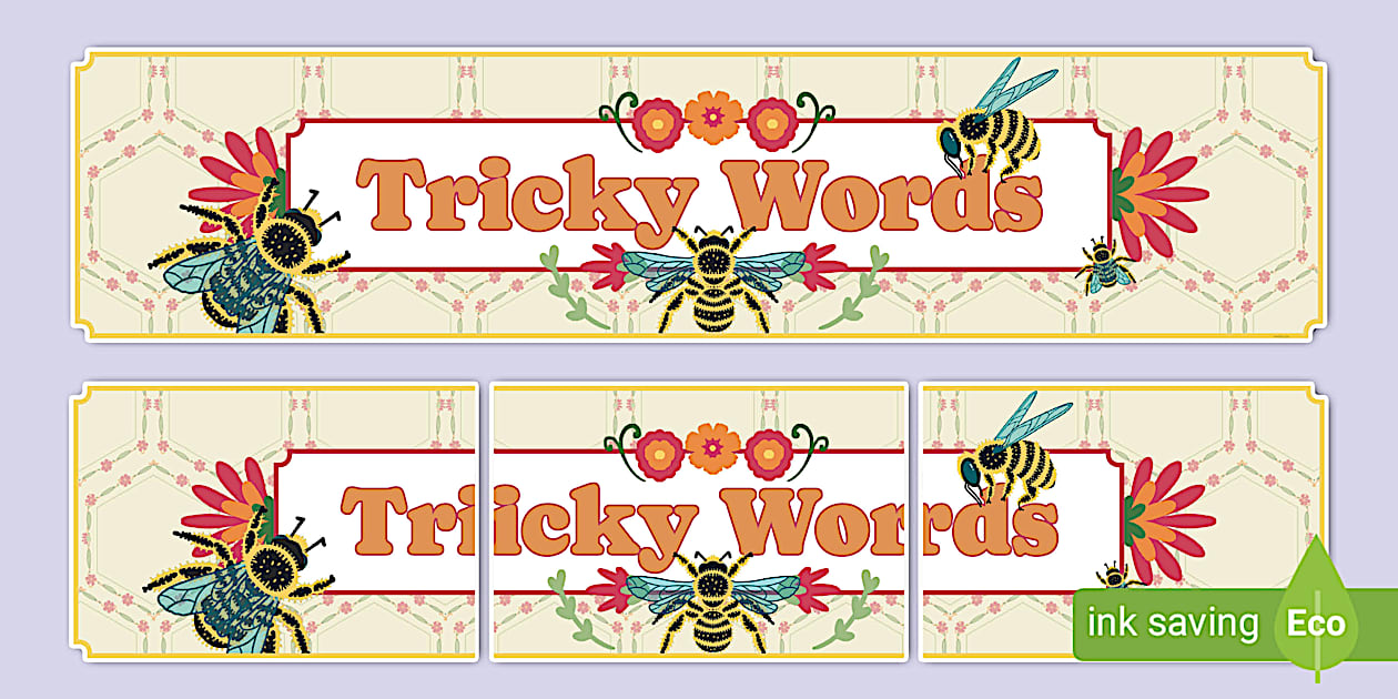 Bee-Themed Tricky Words Display Banner (teacher made)
