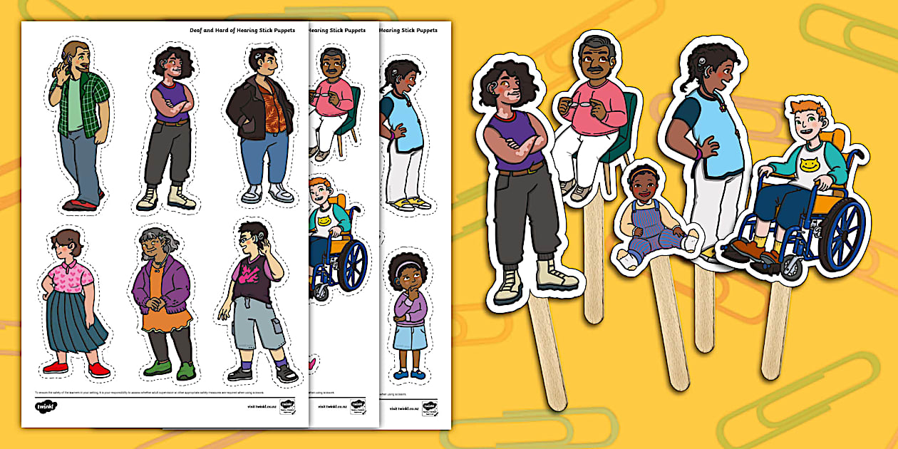 Deaf and Hard of Hearing Stick Puppets (Teacher-Made)