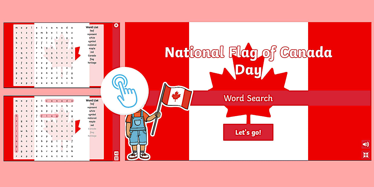 National Flag of Canada Day Interactive Word Search - Twinkl