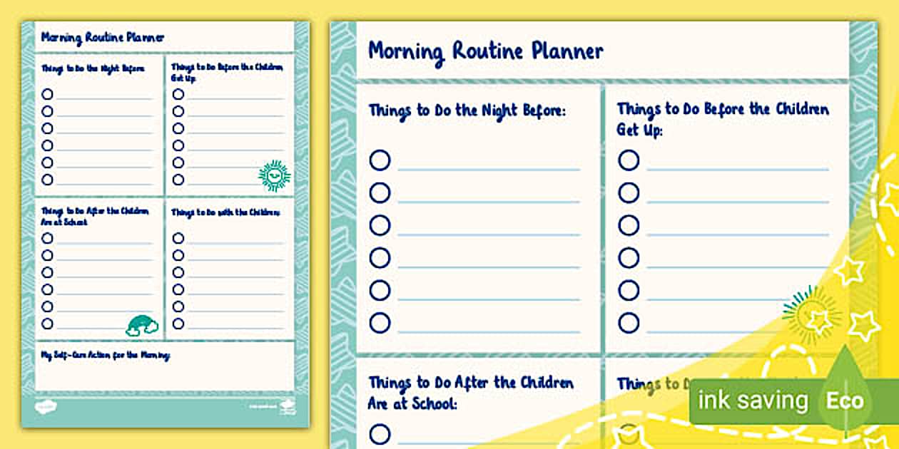 Morning Routine Planner for Adults (teacher made) - Twinkl