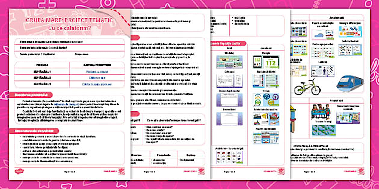Grupa mare: Cu ce călătorim? – Proiect tematic - Twinkl
