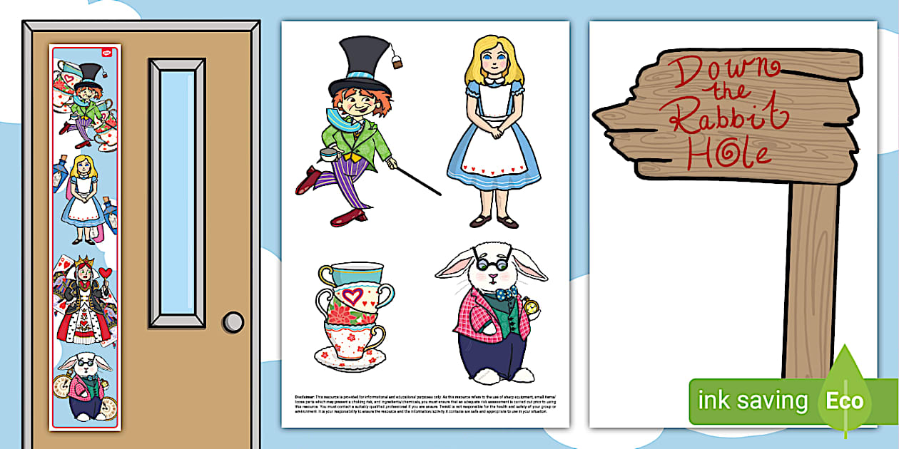 Alice in Wonderland Door Decoration Pack (teacher made)