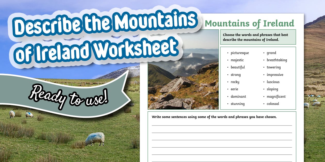 Describe the Mountains of Ireland Worksheet