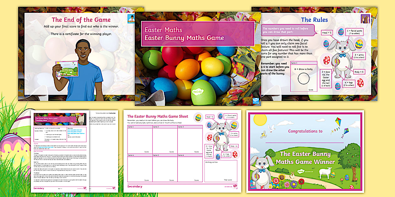 Maths Easter: Bunny Maths Game - Twinkl