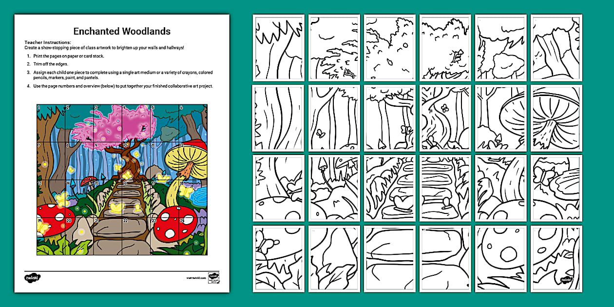 Enchanted Woodlands Collaborative Art Pack - Twinkl