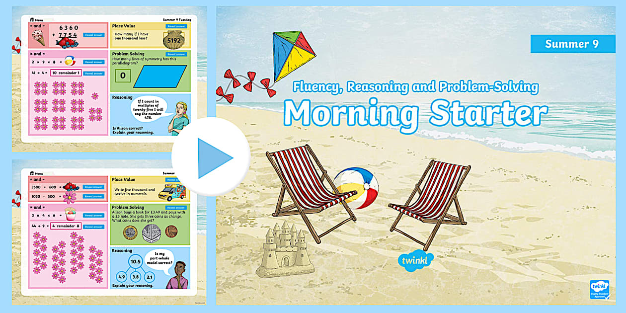 Year 4 Maths Summer Morning Starter PowerPoint 9 - Twinkl