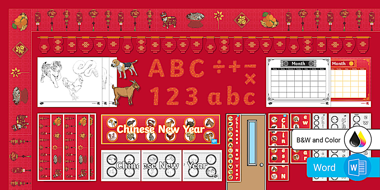 Chinese New Year Decor Pack for 6th-8th Grade | Twinkl USA