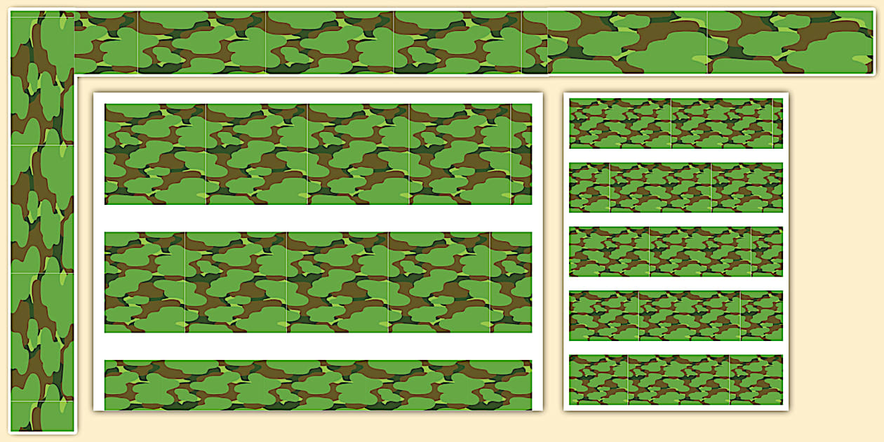 Green Camouflage Display Borders (teacher made) - Twinkl