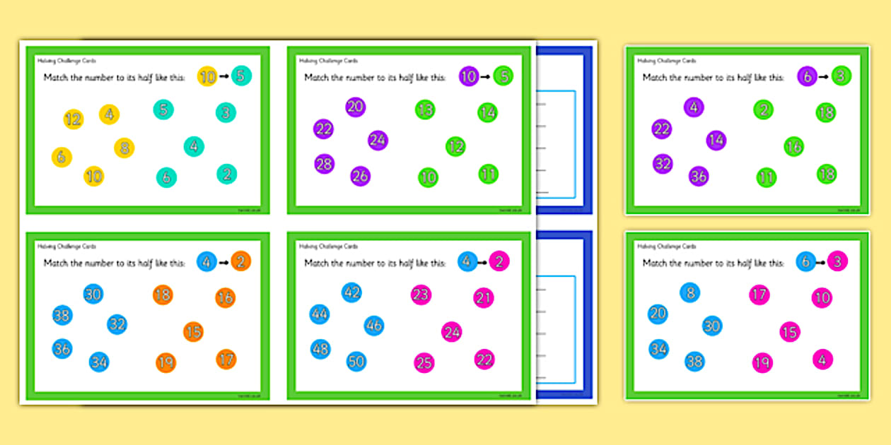 Halving Challenge Cards (teacher made) - Twinkl
