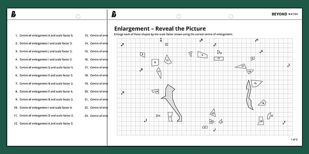 👉 Enlargement Worksheet with Answers | KS3 Maths | Beyond
