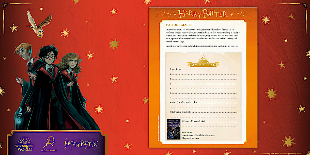 FREE! - Harry Potter: Invent a Magical Potion Worksheet Ages 7-11