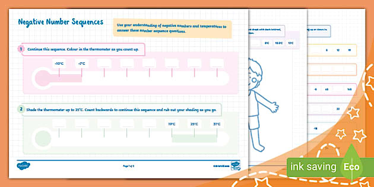 Negative Number Sequences (Ages 10 - 11) (Teacher-Made)