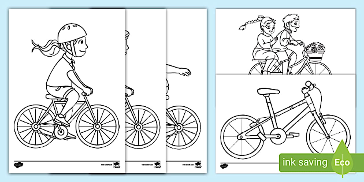 Bike Week Colouring Pages (teacher made) - Twinkl