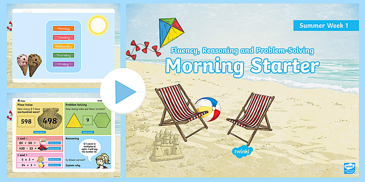 Year 3 Maths Summer Morning Starter PowerPoint 1 - Twinkl
