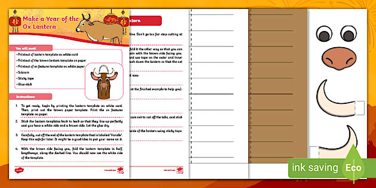 Ox Craft | Year of The Ox Chinese New Year Lantern Craft