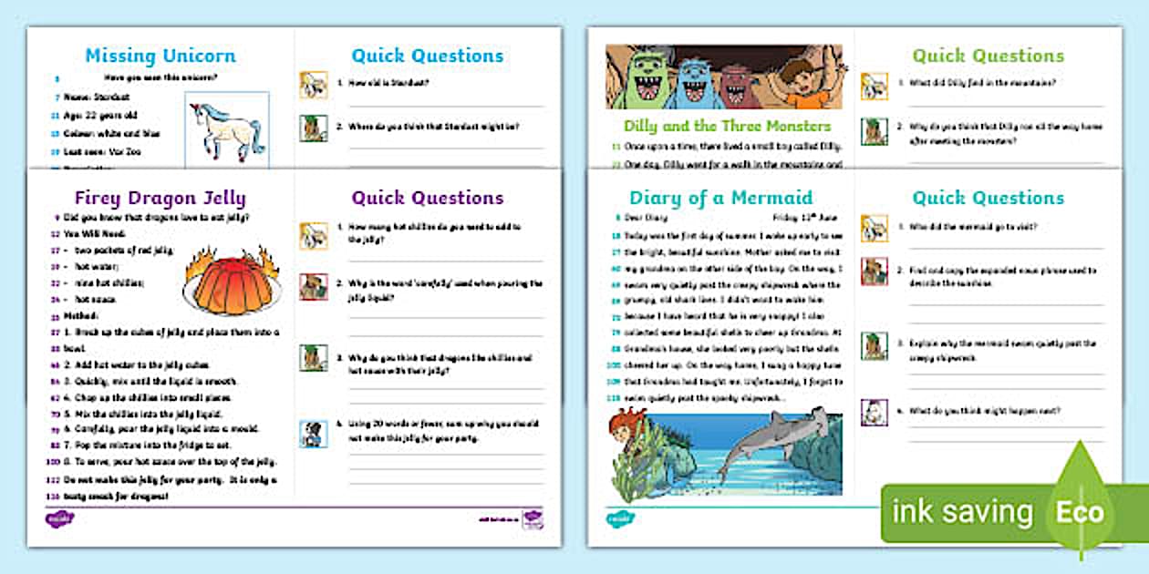 Emergent Reading Activities | 1-Minute Reading Cards | CAPS