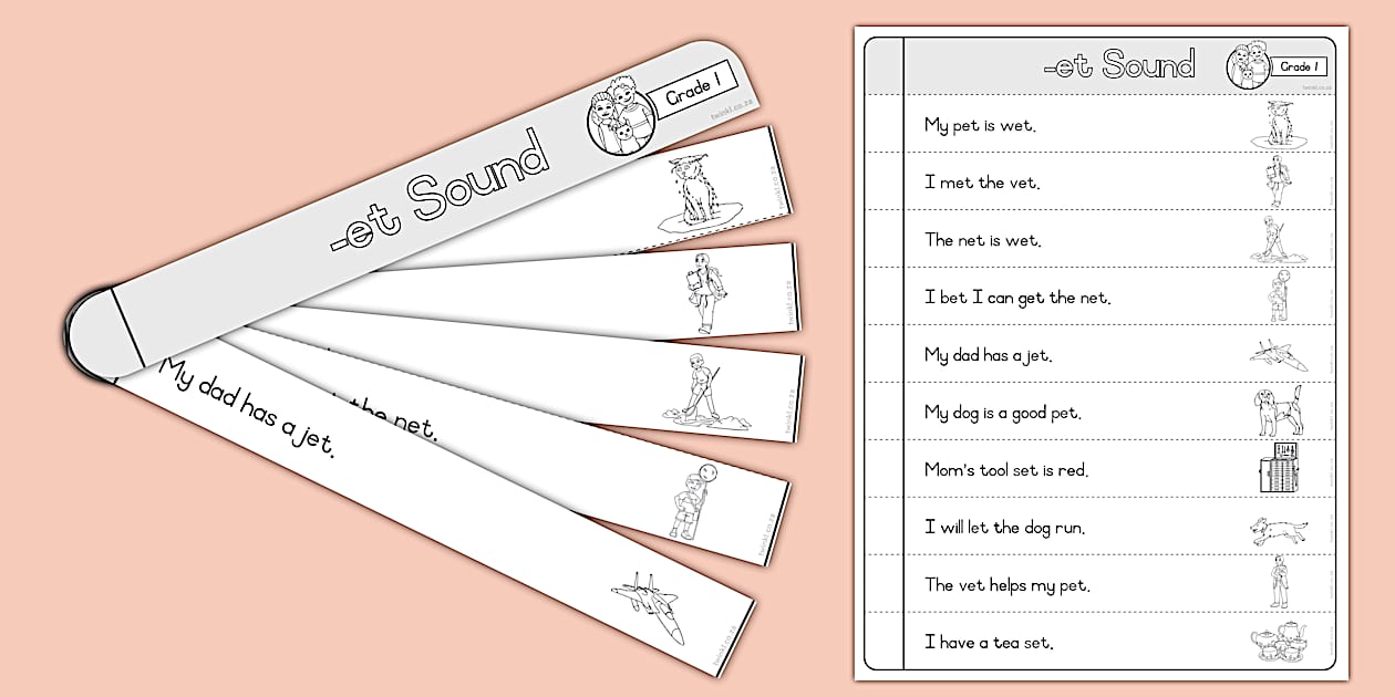 Grade 1 Phonics: -et Reading Strips (teacher made) - Twinkl