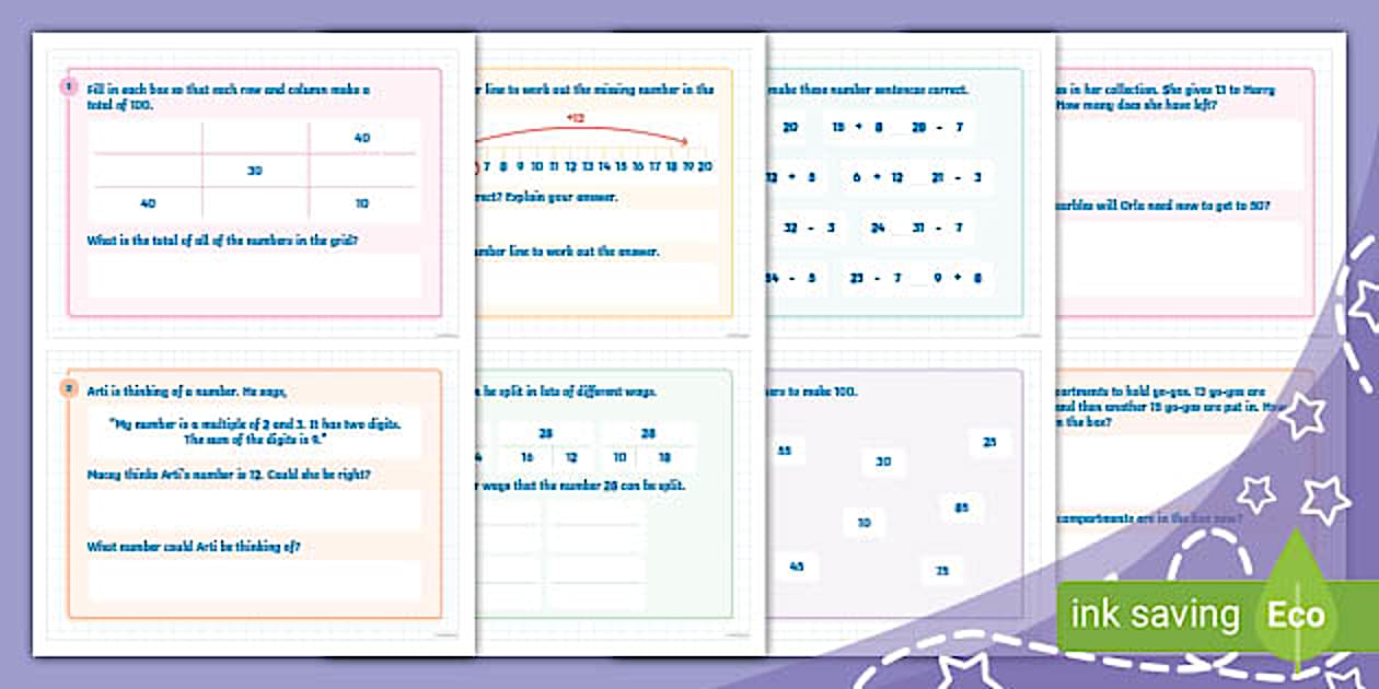 👉 Addition and Subtraction Mastery Cards (Ages 6 - 7)