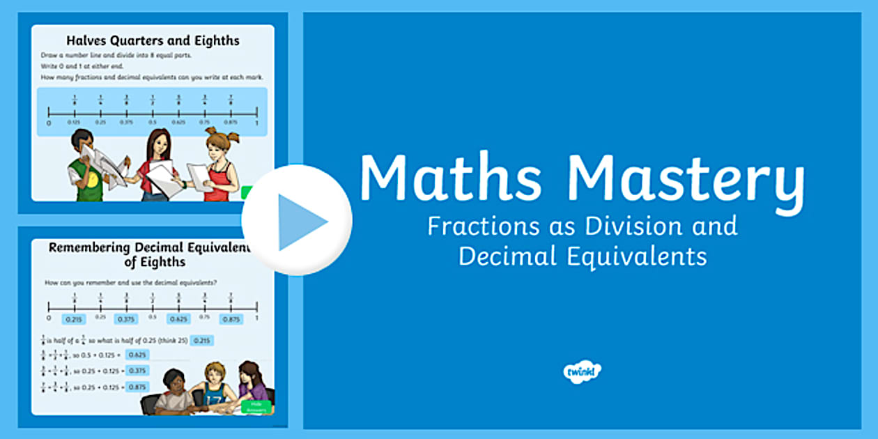 Year 6 Fractions as Division and Decimal Equivalents Maths Mastery ...