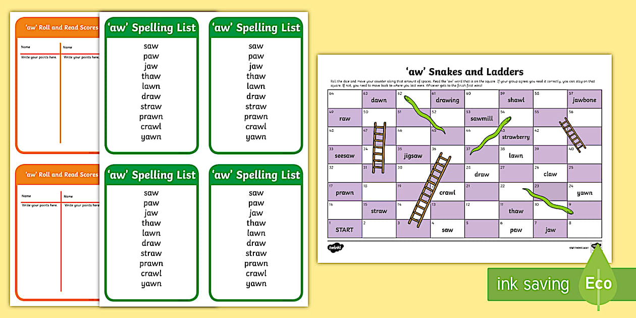 ‘aw’ Sound Phonics Activity Pack - CfE First Level Resources