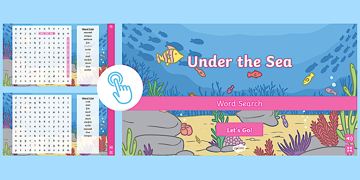 Under the Sea Interactive Word Search - KS1 (teacher made)