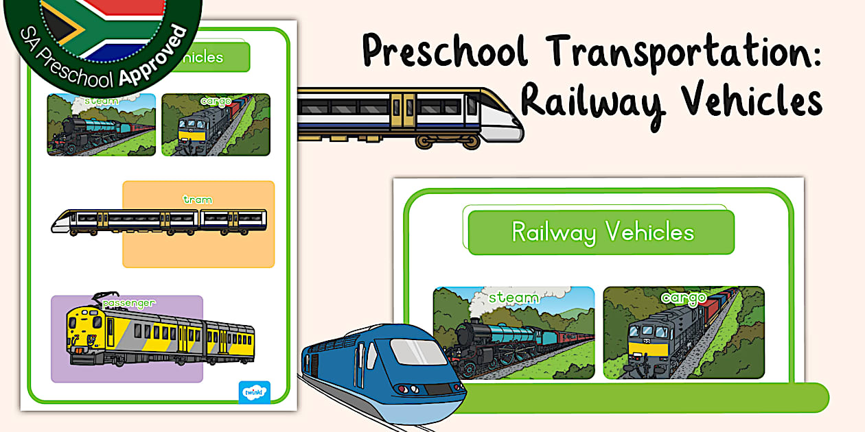 Preschool- Transportation: Railway Vehicles- Display Poster