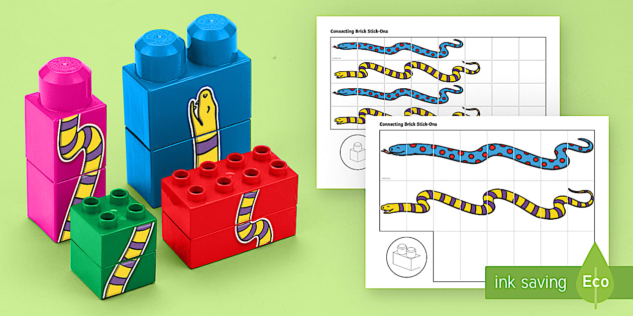 Pattern Snakes Matching Connecting Bricks Game - Twinkl