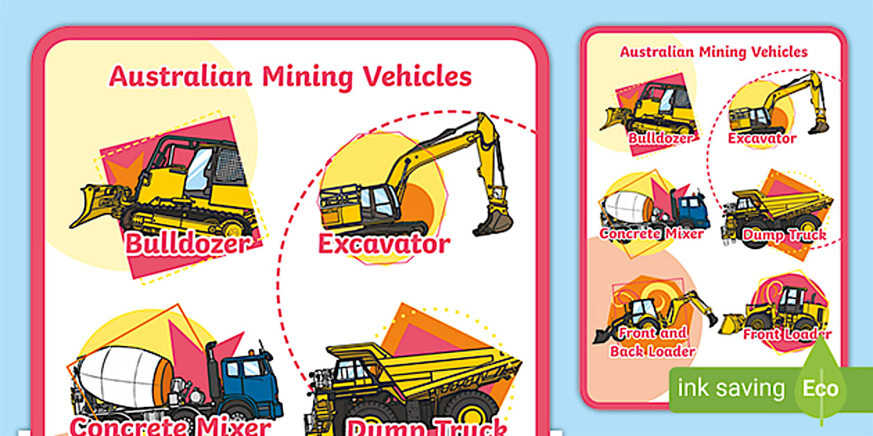Australian Mining Vehicles Display Posters
