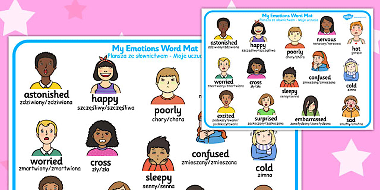My Emotions Word Mat Polish Translation (Teacher-Made)