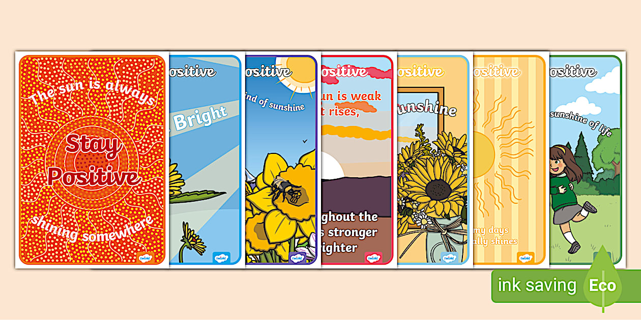 Sunshine Inspirational Quotes Display Posters Pack