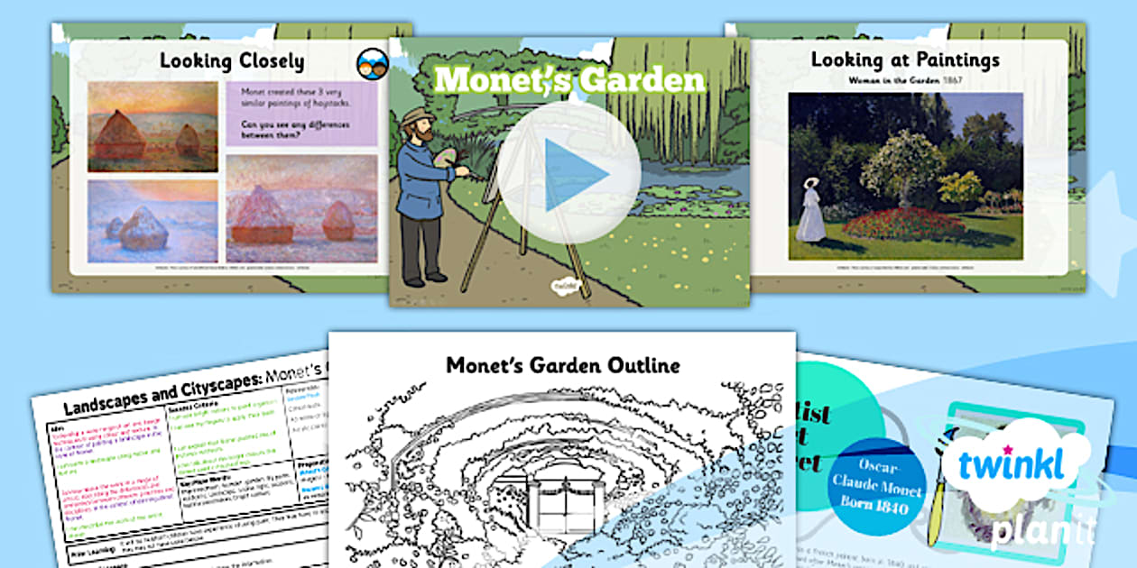Art and Design: Landscapes and Cityscapes: Monet's Garden KS1 Lesson Pack 1