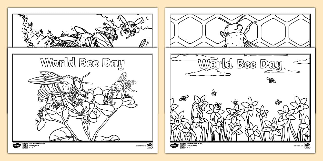 World Bee Day Colouring Pages - KS1 (teacher made) - Twinkl
