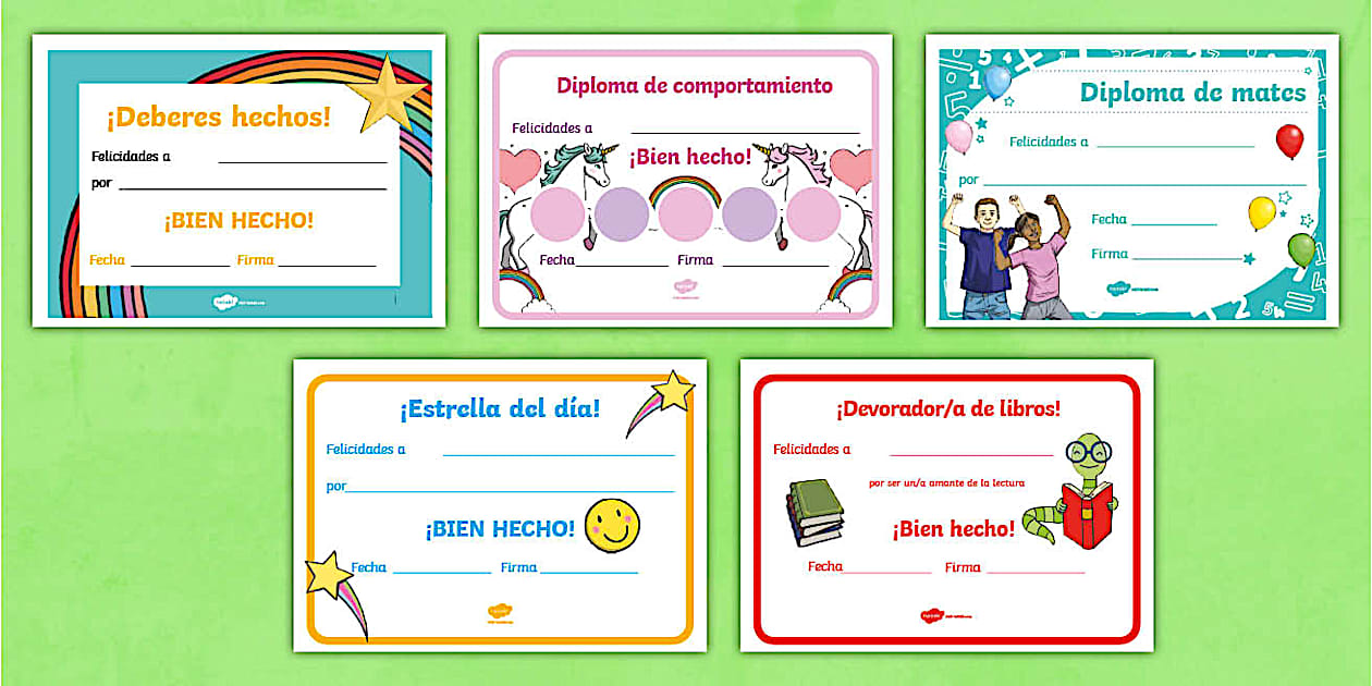 Pack de recursos: Diplomas variados