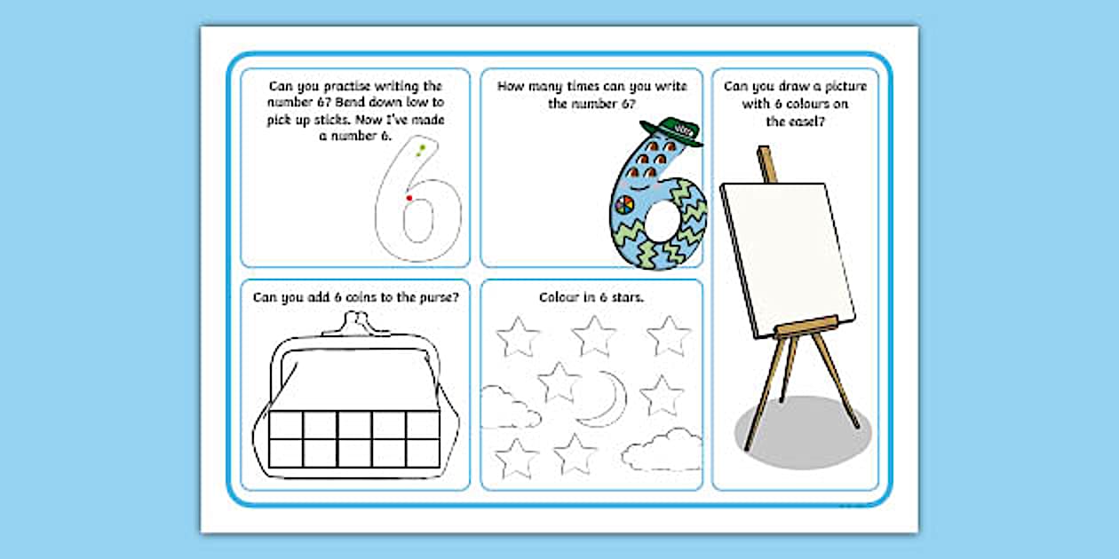 👉 The Adventures of Number Six Activity Mat - Twinkl