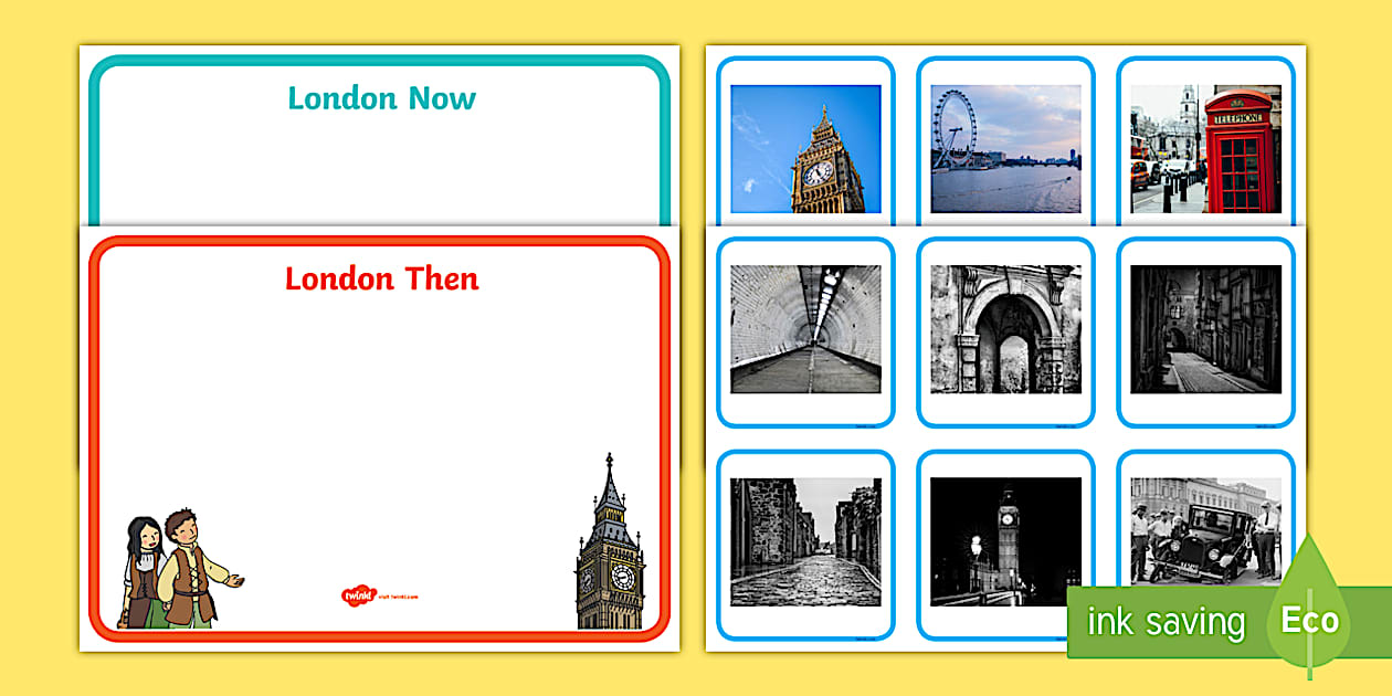 London Then and Now Photograph Matching Cards - London Small Square Cards