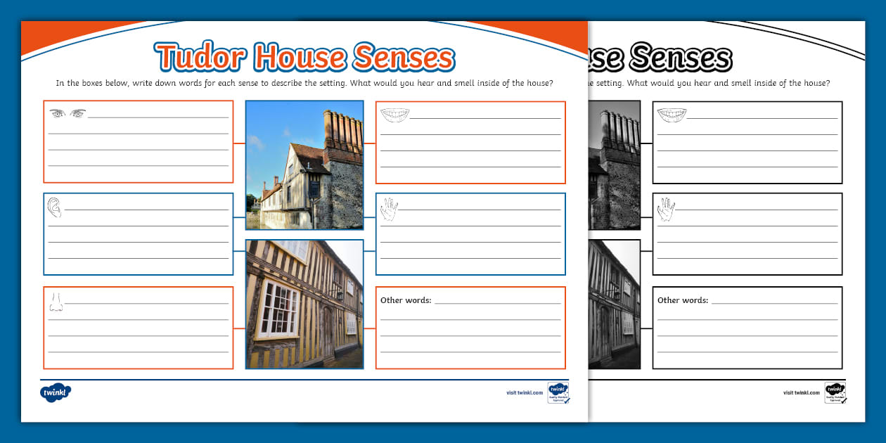 Tudor House Senses Mind Map - Twinkl English - Twinkl