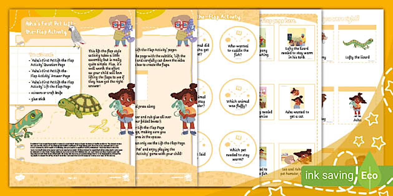 Asha's First Pet Lift-the-Flap Activity (teacher made)