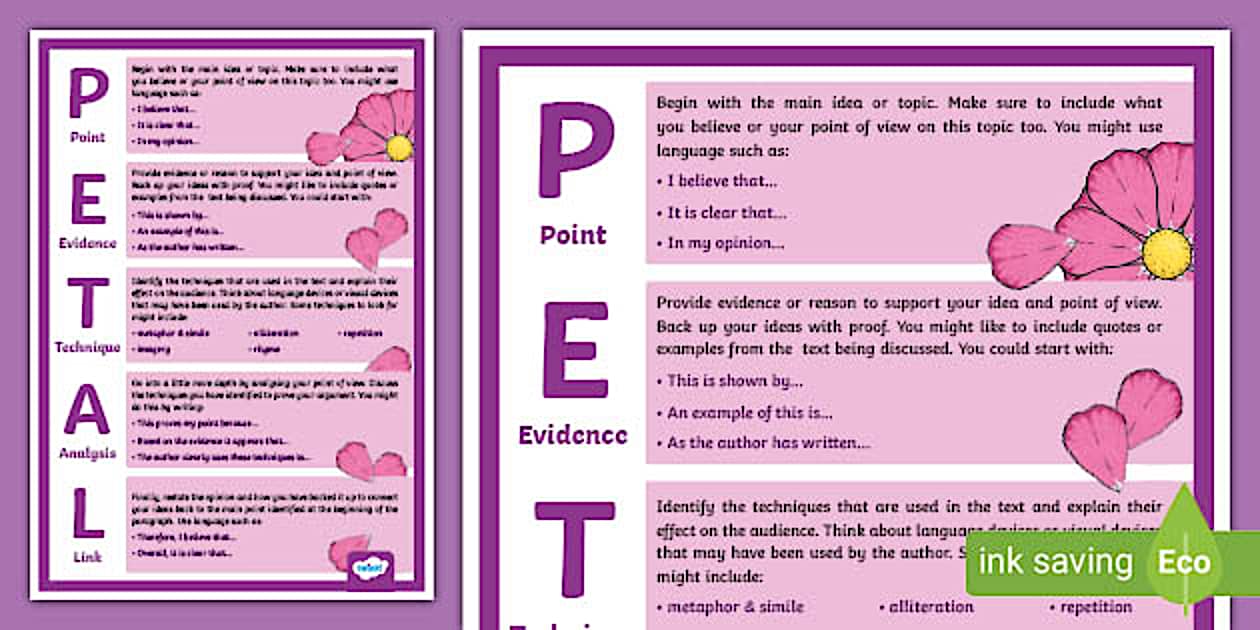 PETAL Paragraph Display Poster (teacher made) - Twinkl