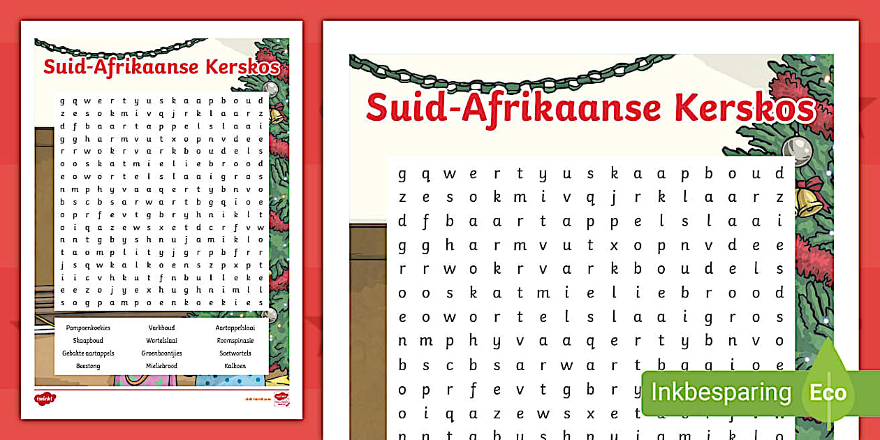 Suid-Afrikaanse Kerfees Disse Woordsoektog (teacher made)