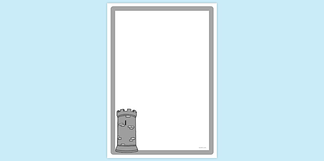 Simple Blank Tower Page Border | Page Borders | Twinkl