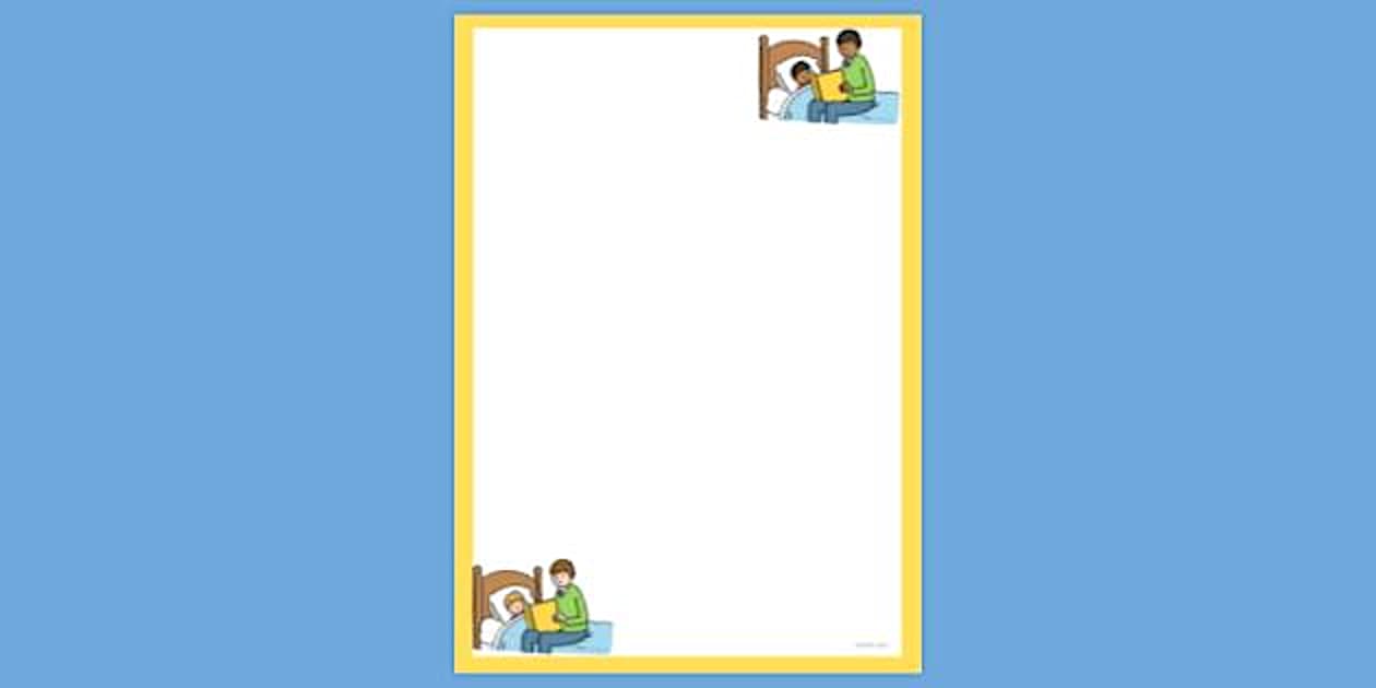 Dad Reading Bedtime Story to Child Page Border | Twinkl