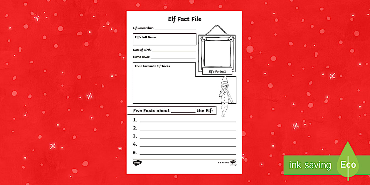 KS2 Christmas Elf Fact File Template (Teacher-Made) - Twinkl