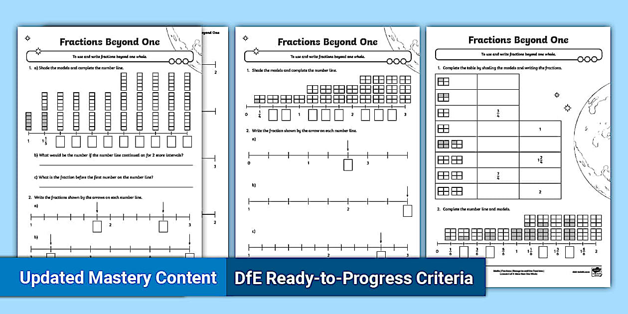 👉 Fractions Beyond 1: Differentiated Maths Activity Sheet