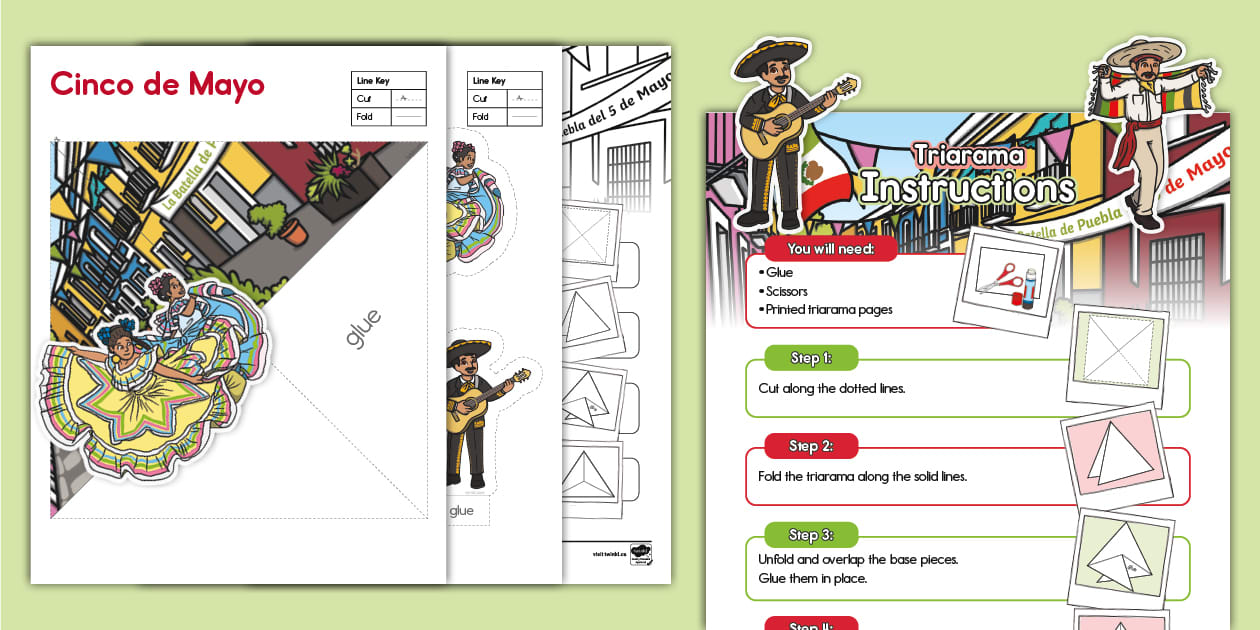 Cinco de Mayo Triarama Craft (teacher made) - Twinkl